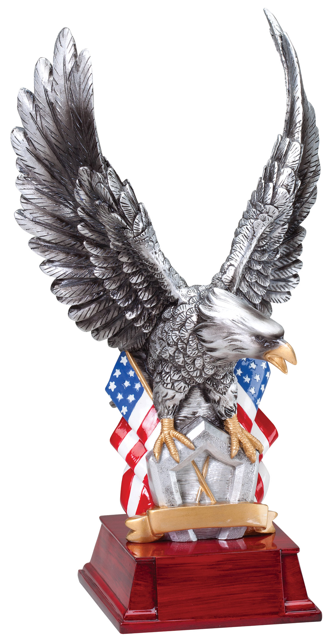 Hand Painted Silver Eagle With Flag – Supreme Awards, Baraboo, Wisconsin